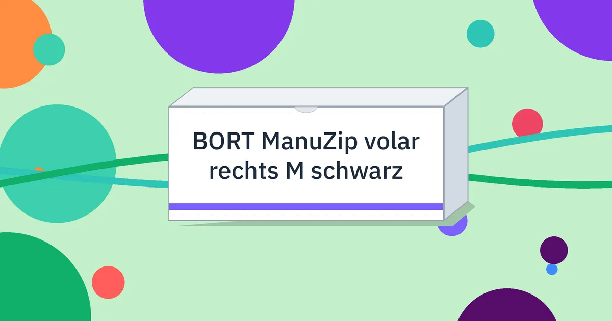 Symbolbild: Packung mit der Aufschrift BORT ManuZip volar rechts M schwarz (PZN 05539726) – Verfügbarkeit und Bezug in Apotheken in Frankfurt am Main