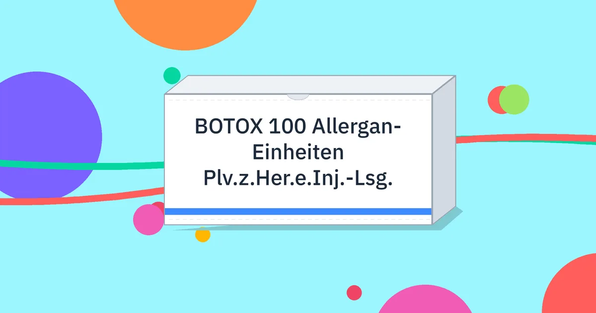 Symbolbild: Packung mit der Aufschrift BOTOX 100 Allergan-Einheiten Plv.z.Her.e.Inj.-Lsg. (PZN 07227008) – Verfügbarkeit und Bezug in Apotheken in Frankfurt am Main