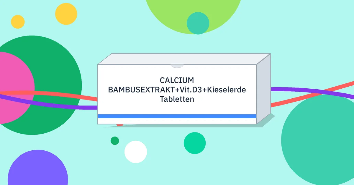 Symbolbild: Packung mit der Aufschrift CALCIUM BAMBUSEXTRAKT+Vit.D3+Kieselerde Tabletten (PZN 16608488) – Verfügbarkeit und Bezug in Apotheken in Frankfurt am Main