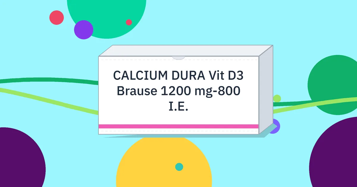 Symbolbild: Packung mit der Aufschrift CALCIUM DURA Vit D3 Brause 1200 mg-800 I.E. (PZN 09911654) – Verfügbarkeit und Bezug in Apotheken in Frankfurt am Main