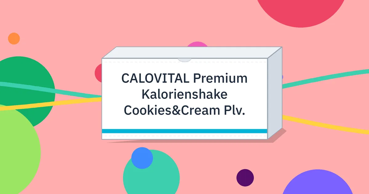 Symbolbild: Packung mit der Aufschrift CALOVITAL Premium Kalorienshake Cookies&Cream Plv. (PZN 19439224) – Verfügbarkeit und Bezug in Apotheken in Frankfurt am Main