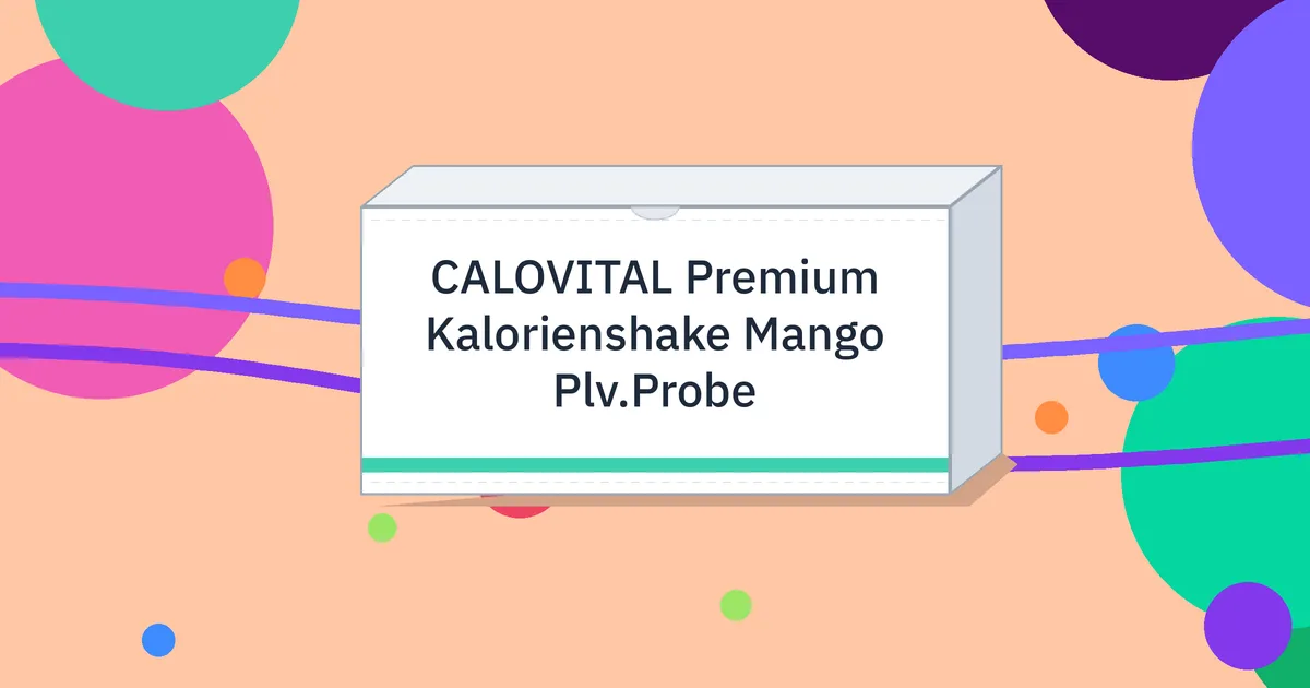 Symbolbild: Packung mit der Aufschrift CALOVITAL Premium Kalorienshake Mango Plv.Probe (PZN 19823282) – Verfügbarkeit und Bezug in Apotheken in Frankfurt am Main