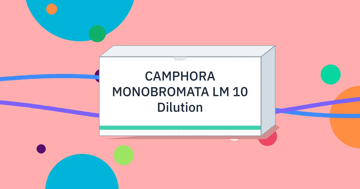 Symbolbild: Packung mit der Aufschrift CAMPHORA MONOBROMATA LM 10 Dilution (PZN 13412017) – Verfügbarkeit und Bezug in Apotheken in Frankfurt am Main
