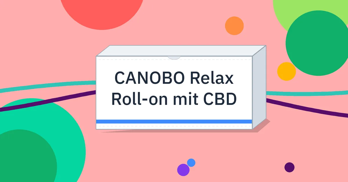 Symbolbild: Packung mit der Aufschrift CANOBO Relax Roll-on mit CBD (PZN 19752412) – Verfügbarkeit und Bezug in Apotheken in Frankfurt am Main