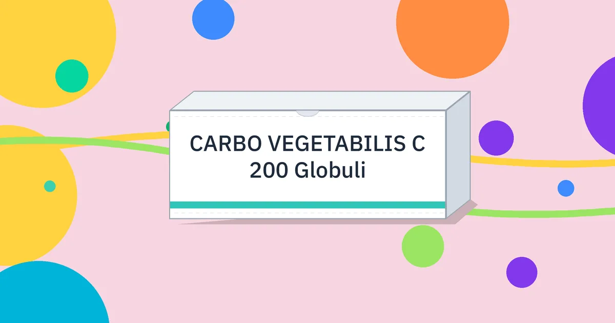 Symbolbild: Packung mit der Aufschrift CARBO VEGETABILIS C 200 Globuli (PZN 14311867) – Verfügbarkeit und Bezug in Apotheken in Frankfurt am Main