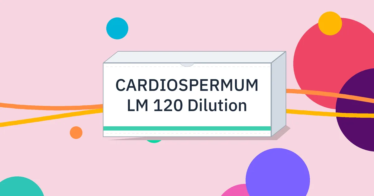 Symbolbild: Packung mit der Aufschrift CARDIOSPERMUM LM 120 Dilution (PZN 12810632) – Verfügbarkeit und Bezug in Apotheken in Frankfurt am Main