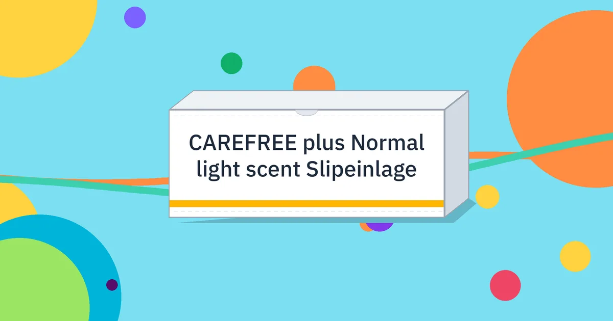Symbolbild: Packung mit der Aufschrift CAREFREE plus Normal light scent Slipeinlage (PZN 18455669) – Verfügbarkeit und Bezug in Apotheken in Frankfurt am Main