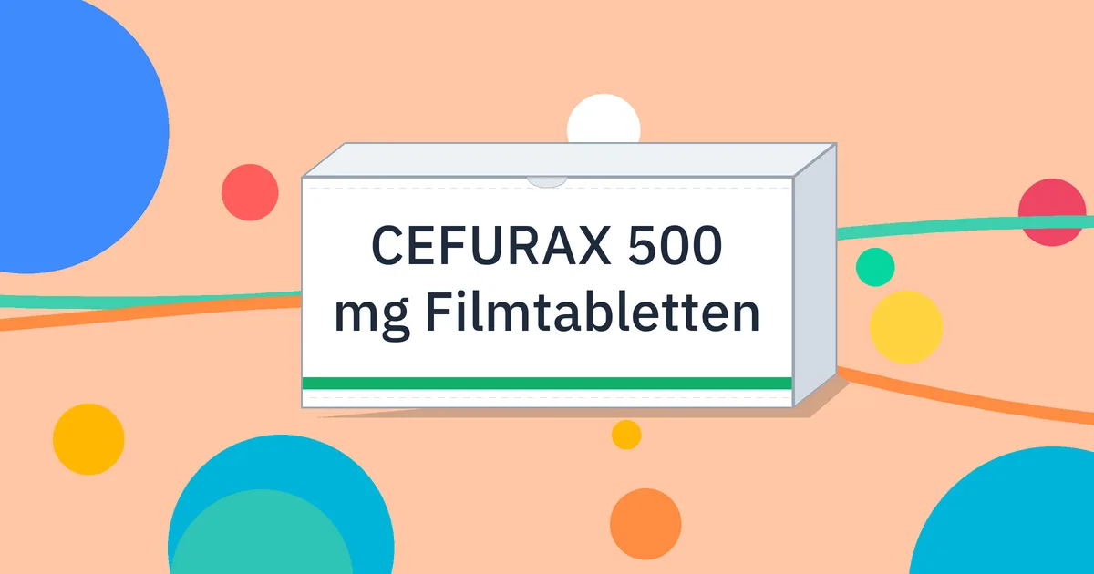 Symbolbild: Packung mit der Aufschrift CEFURAX 500 mg Filmtabletten (PZN 07701881) – Verfügbarkeit und Bezug in Apotheken in Frankfurt am Main