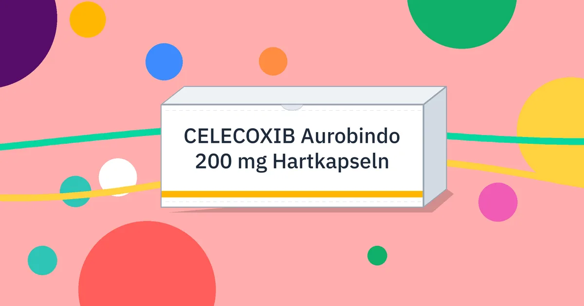 Symbolbild: Packung mit der Aufschrift CELECOXIB Aurobindo 200 mg Hartkapseln (PZN 12343165) – Verfügbarkeit und Bezug in Apotheken in Frankfurt am Main