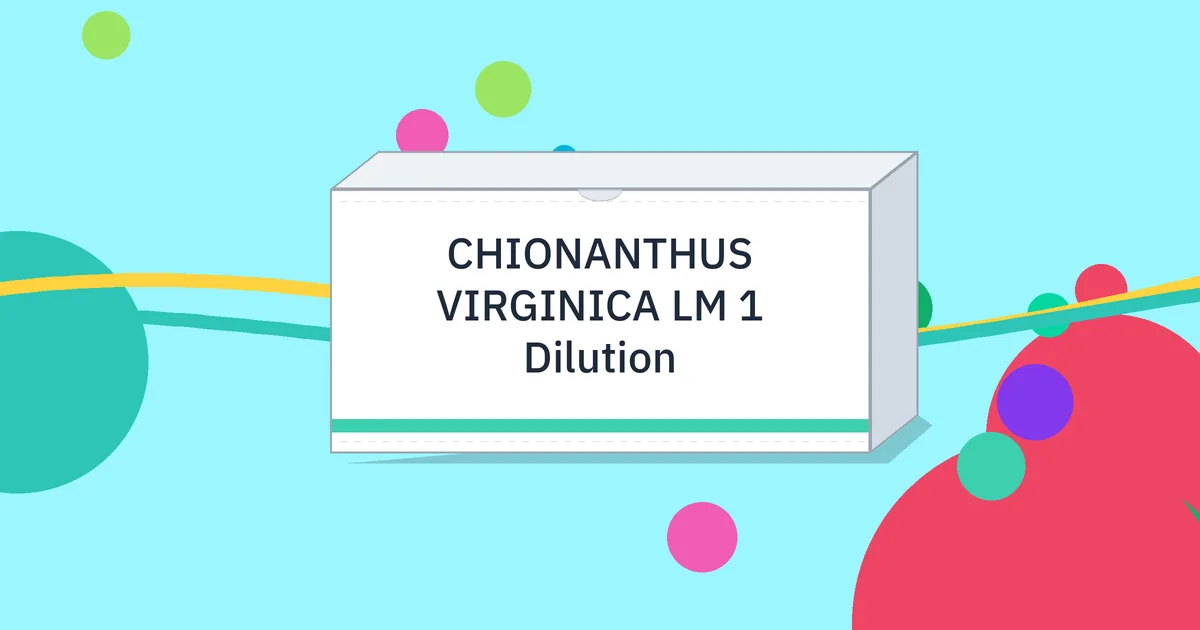 Symbolbild: Packung mit der Aufschrift CHIONANTHUS VIRGINICA LM 1 Dilution (PZN 13443035) – Verfügbarkeit und Bezug in Apotheken in Frankfurt am Main