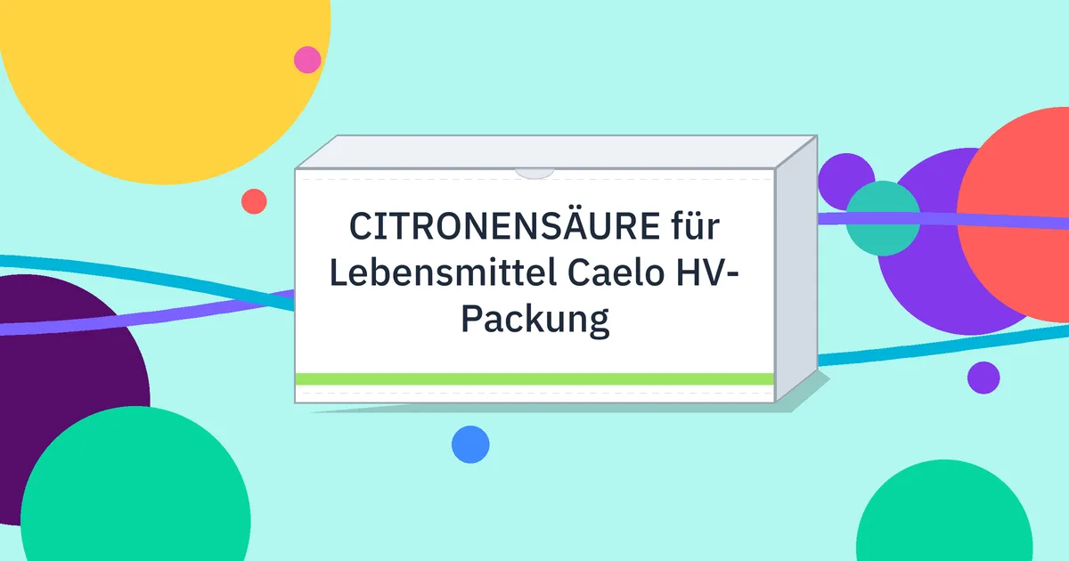 Symbolbild: Packung mit der Aufschrift CITRONENSÄURE für Lebensmittel Caelo HV-Packung (PZN 10254204) – Verfügbarkeit und Bezug in Apotheken in Frankfurt am Main