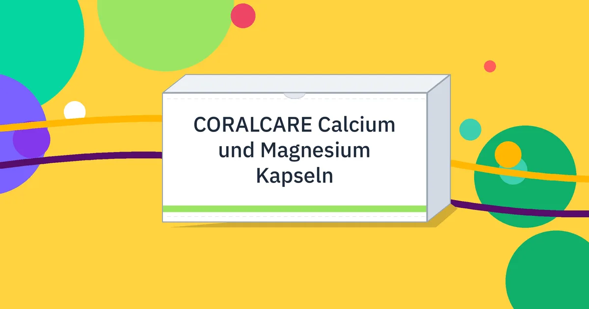 Symbolbild: Packung mit der Aufschrift CORALCARE Calcium und Magnesium Kapseln (PZN 18677855) – Verfügbarkeit und Bezug in Apotheken in Frankfurt am Main