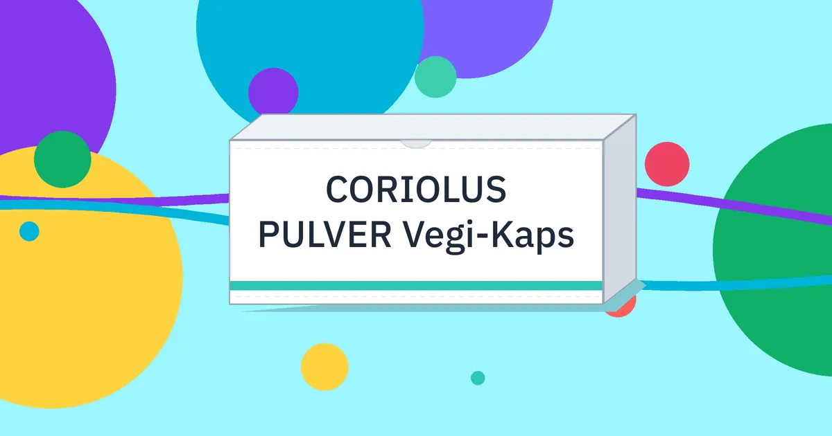 Symbolbild: Packung mit der Aufschrift CORIOLUS PULVER Vegi-Kaps (PZN 06584798) – Verfügbarkeit und Bezug in Apotheken in Frankfurt am Main