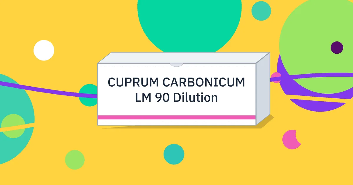 Symbolbild: Packung mit der Aufschrift CUPRUM CARBONICUM LM 90 Dilution (PZN 17853586) – Verfügbarkeit und Bezug in Apotheken in Frankfurt am Main