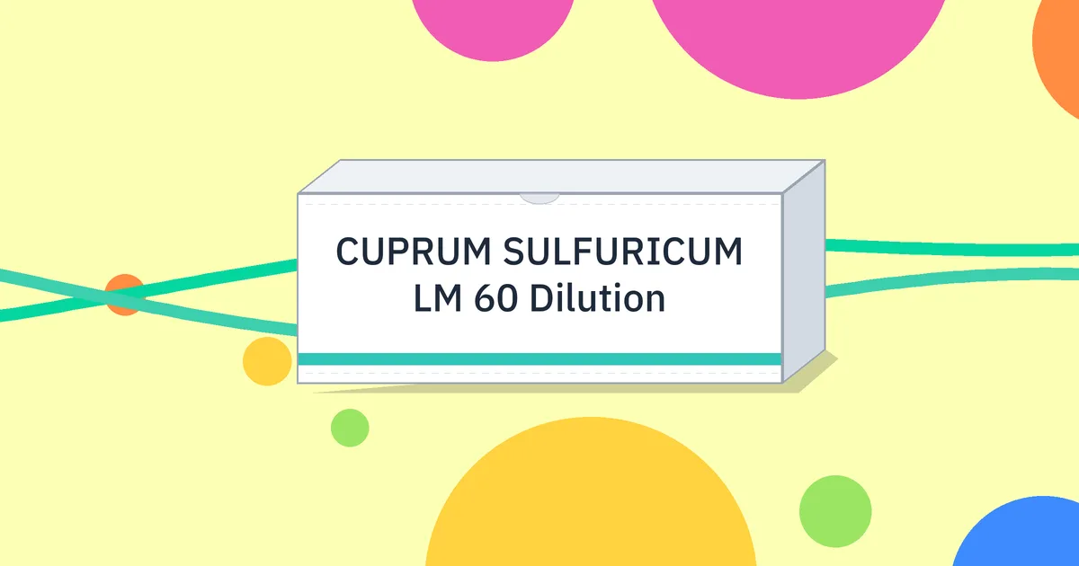 Symbolbild: Packung mit der Aufschrift CUPRUM SULFURICUM LM 60 Dilution (PZN 12839305) – Verfügbarkeit und Bezug in Apotheken in Frankfurt am Main