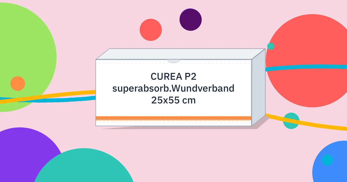 Symbolbild: Packung mit der Aufschrift CUREA P2 superabsorb.Wundverband 25x55 cm (PZN 16005910) – Verfügbarkeit und Bezug in Apotheken in Frankfurt am Main