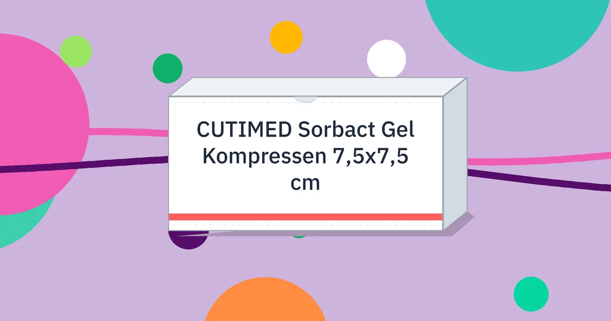 Symbolbild: Packung mit der Aufschrift CUTIMED Sorbact Gel Kompressen 7,5x7,5 cm (PZN 20229383) – Verfügbarkeit und Bezug in Apotheken in Frankfurt am Main