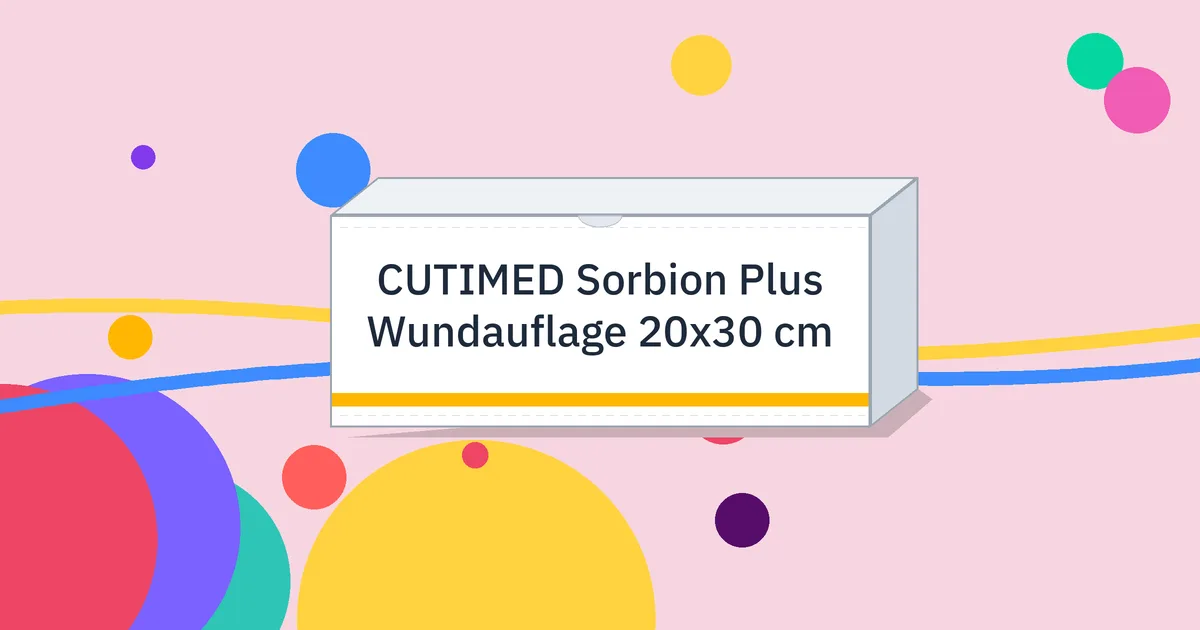 Symbolbild: Packung mit der Aufschrift CUTIMED Sorbion Plus Wundauflage 20x30 cm (PZN 11361965) – Verfügbarkeit und Bezug in Apotheken in Frankfurt am Main