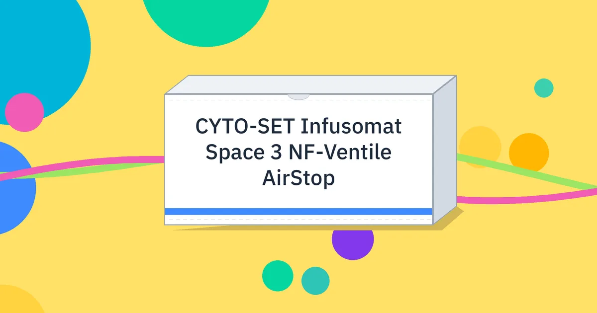 Symbolbild: Packung mit der Aufschrift CYTO-SET Infusomat Space 3 NF-Ventile AirStop (PZN 12467275) – Verfügbarkeit und Bezug in Apotheken in Frankfurt am Main