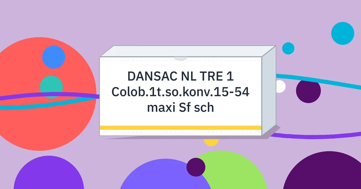 Symbolbild: Packung mit der Aufschrift DANSAC NL TRE 1 Colob.1t.so.konv.15-54 maxi Sf sch (PZN 19745085) – Verfügbarkeit und Bezug in Apotheken in Frankfurt am Main