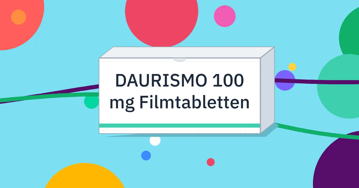 Symbolbild: Packung mit der Aufschrift DAURISMO 100 mg Filmtabletten (PZN 16331609) – Verfügbarkeit und Bezug in Apotheken in Frankfurt am Main