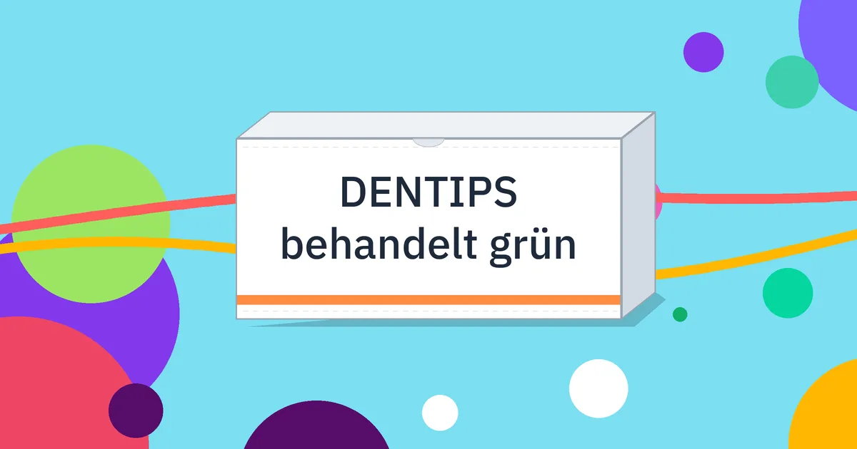 Symbolbild: Packung mit der Aufschrift DENTIPS behandelt grün (PZN 01547858) – Verfügbarkeit und Bezug in Apotheken in Frankfurt am Main