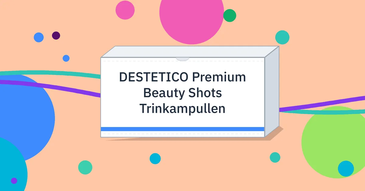 Symbolbild: Packung mit der Aufschrift DESTETICO Premium Beauty Shots Trinkampullen (PZN 18062378) – Verfügbarkeit und Bezug in Apotheken in Frankfurt am Main