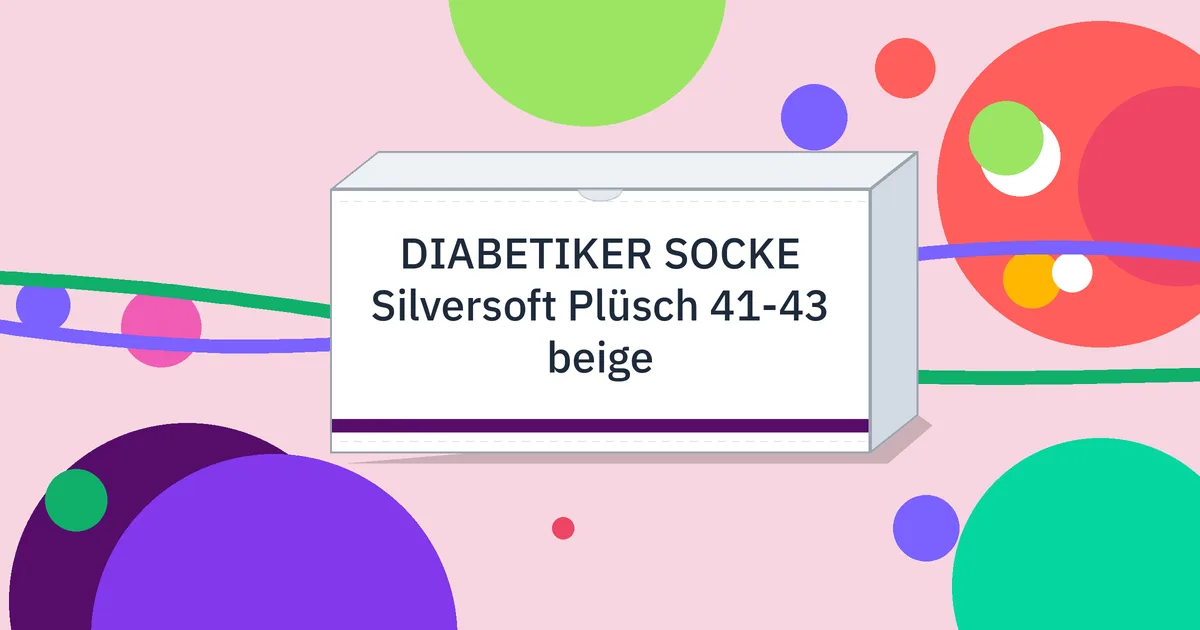 Symbolbild: Packung mit der Aufschrift DIABETIKER SOCKE Silversoft Plüsch 41-43 beige (PZN 01955362) – Verfügbarkeit und Bezug in Apotheken in Frankfurt am Main