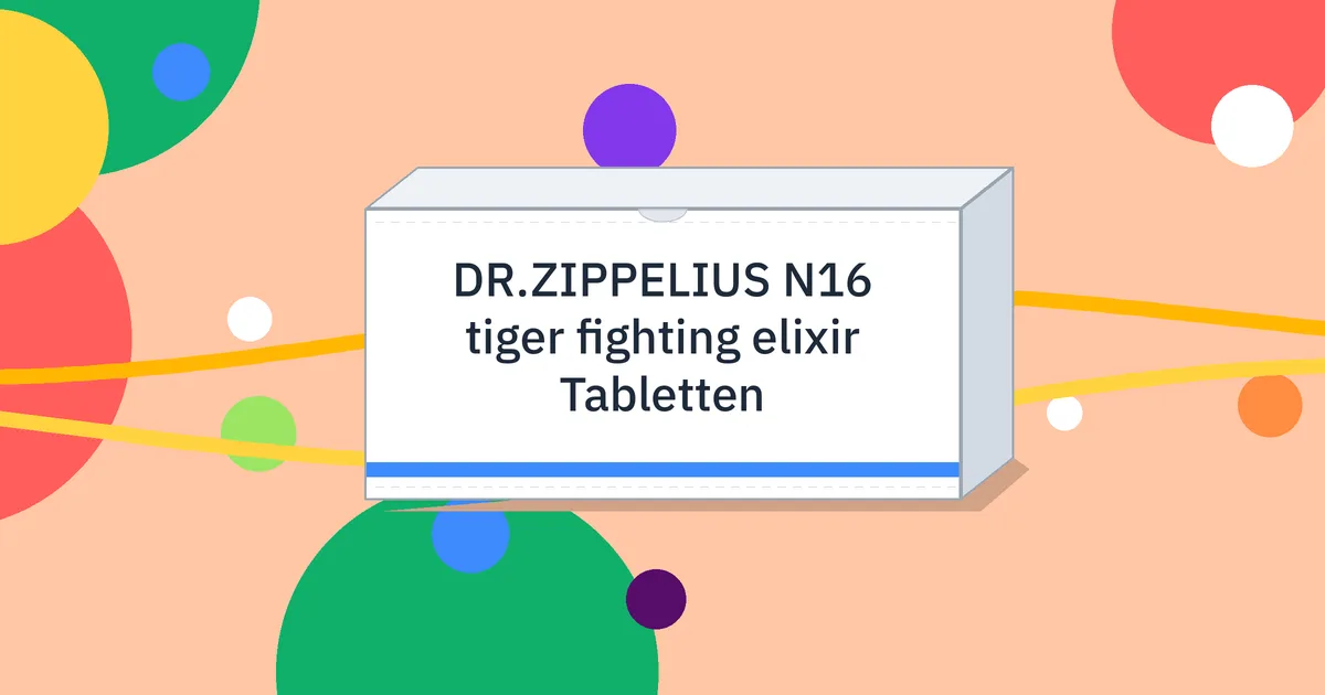 Symbolbild: Packung mit der Aufschrift DR.ZIPPELIUS N16 tiger fighting elixir Tabletten (PZN 09292286) – Verfügbarkeit und Bezug in Apotheken in Frankfurt am Main