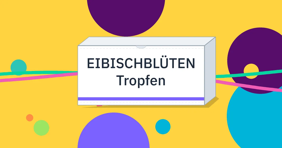 Symbolbild: Packung mit der Aufschrift EIBISCHBLÜTEN Tropfen (PZN 11365555) – Verfügbarkeit und Bezug in Apotheken in Frankfurt am Main
