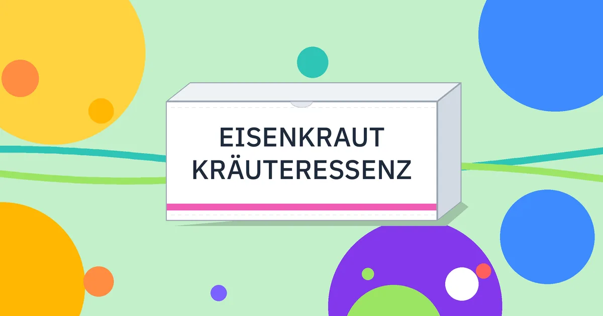 Symbolbild: Packung mit der Aufschrift EISENKRAUT KRÄUTERESSENZ (PZN 13819693) – Verfügbarkeit und Bezug in Apotheken in Frankfurt am Main