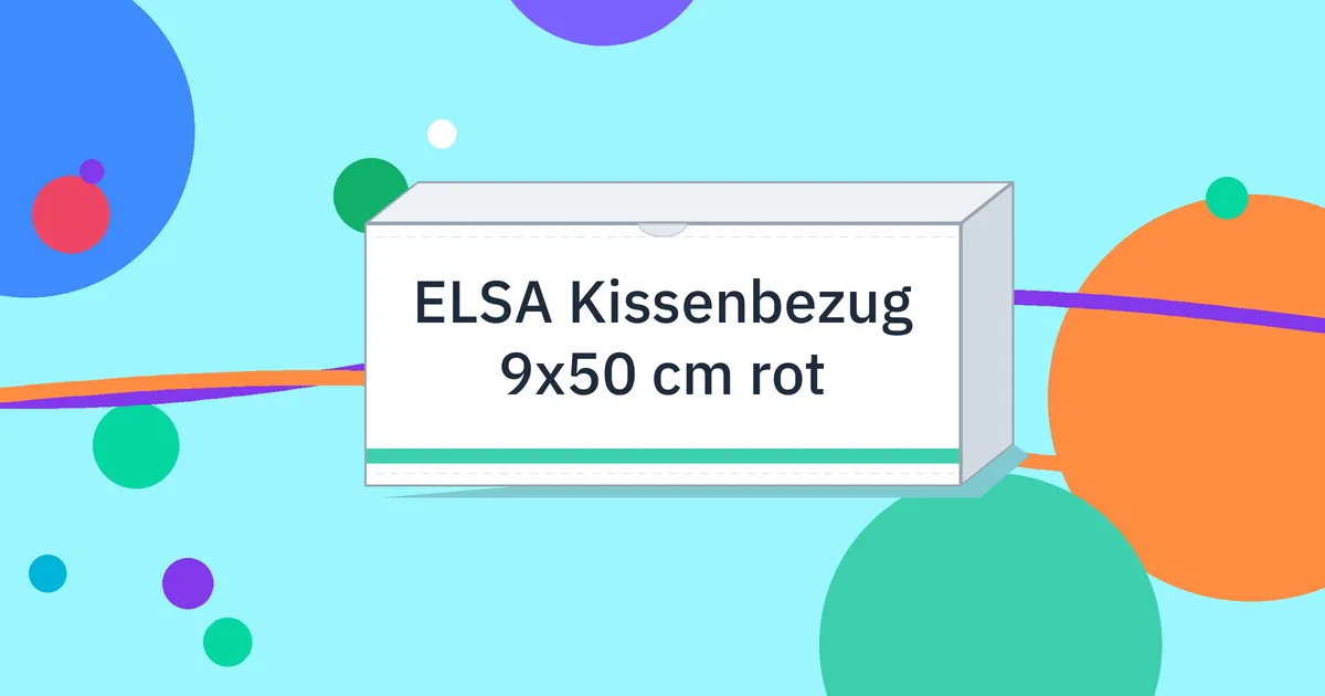 Symbolbild: Packung mit der Aufschrift ELSA Kissenbezug 9x50 cm rot (PZN 06795271) – Verfügbarkeit und Bezug in Apotheken in Frankfurt am Main
