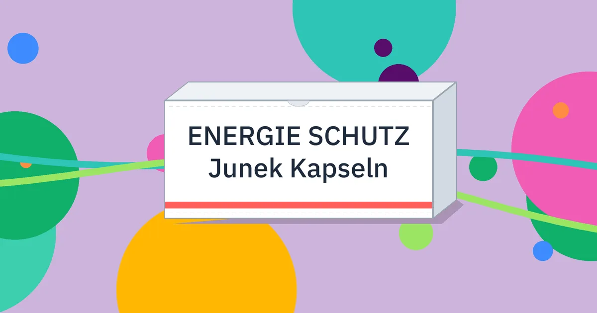 Symbolbild: Packung mit der Aufschrift ENERGIE SCHUTZ Junek Kapseln (PZN 06556997) – Verfügbarkeit und Bezug in Apotheken in Frankfurt am Main