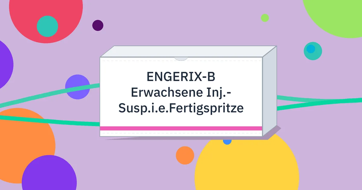 Symbolbild: Packung mit der Aufschrift ENGERIX-B Erwachsene Inj.-Susp.i.e.Fertigspritze (PZN 01106841) – Verfügbarkeit und Bezug in Apotheken in Frankfurt am Main