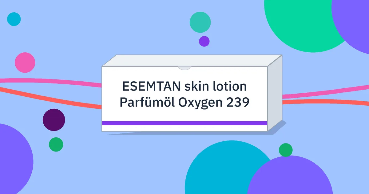 Symbolbild: Packung mit der Aufschrift ESEMTAN skin lotion Parfümöl Oxygen 239 (PZN 19380554) – Verfügbarkeit und Bezug in Apotheken in Frankfurt am Main