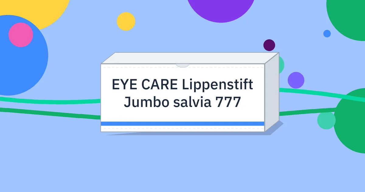 Symbolbild: Packung mit der Aufschrift EYE CARE Lippenstift Jumbo salvia 777 (PZN 20582837) – Verfügbarkeit und Bezug in Apotheken in Frankfurt am Main