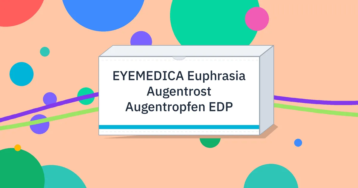 Symbolbild: Packung mit der Aufschrift EYEMEDICA Euphrasia Augentrost Augentropfen EDP (PZN 18255976) – Verfügbarkeit und Bezug in Apotheken in Frankfurt am Main