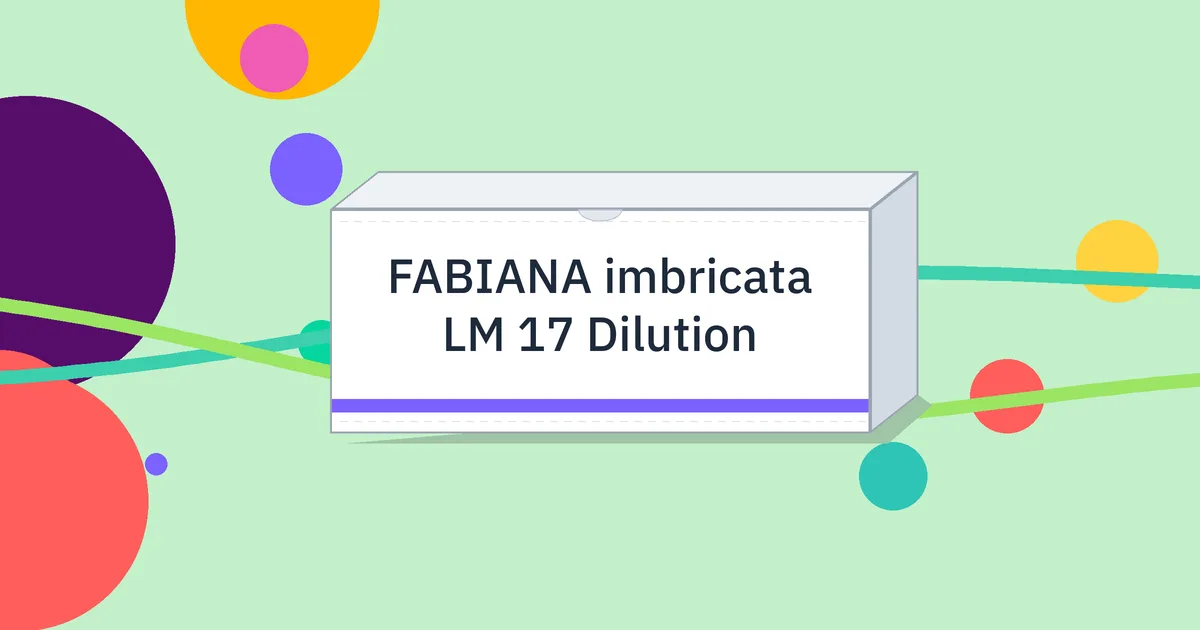 Symbolbild: Packung mit der Aufschrift FABIANA imbricata LM 17 Dilution (PZN 13485625) – Verfügbarkeit und Bezug in Apotheken in Frankfurt am Main