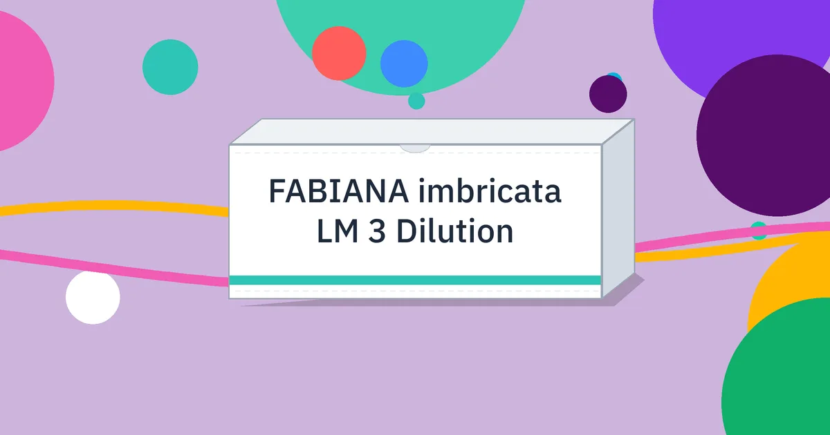 Symbolbild: Packung mit der Aufschrift FABIANA imbricata LM 3 Dilution (PZN 13485447) – Verfügbarkeit und Bezug in Apotheken in Frankfurt am Main