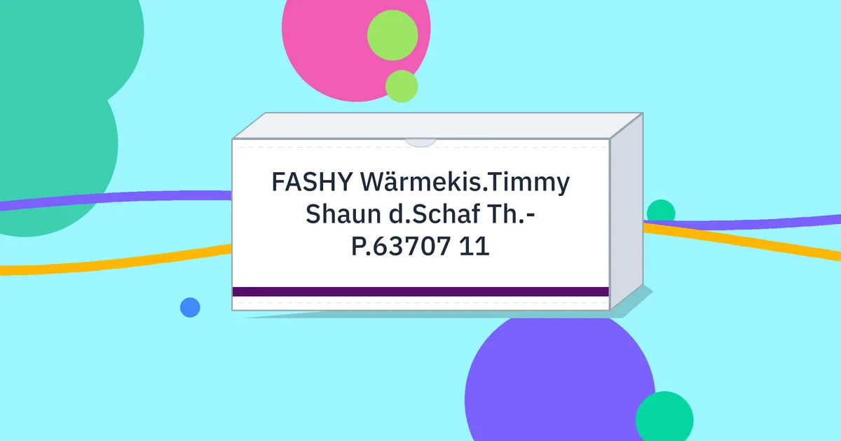Symbolbild: Packung mit der Aufschrift FASHY Wärmekis.Timmy Shaun d.Schaf Th.-P.63707 11 (PZN 20351954) – Verfügbarkeit und Bezug in Apotheken in Frankfurt am Main