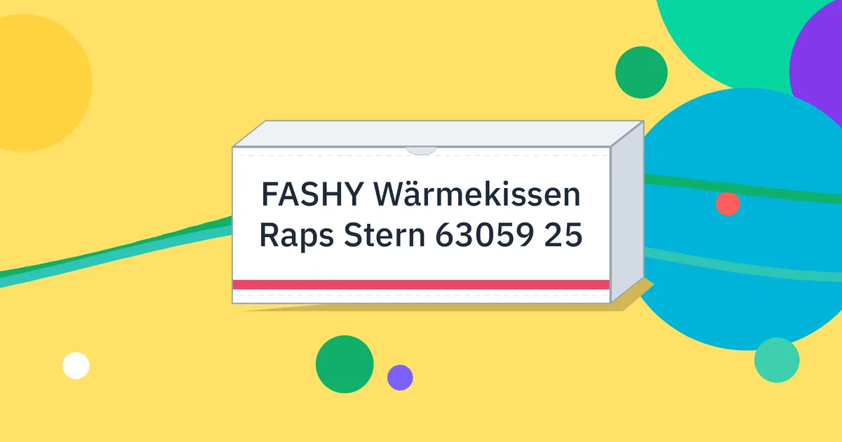 Symbolbild: Packung mit der Aufschrift FASHY Wärmekissen Raps Stern 63059 25 (PZN 18026017) – Verfügbarkeit und Bezug in Apotheken in Frankfurt am Main