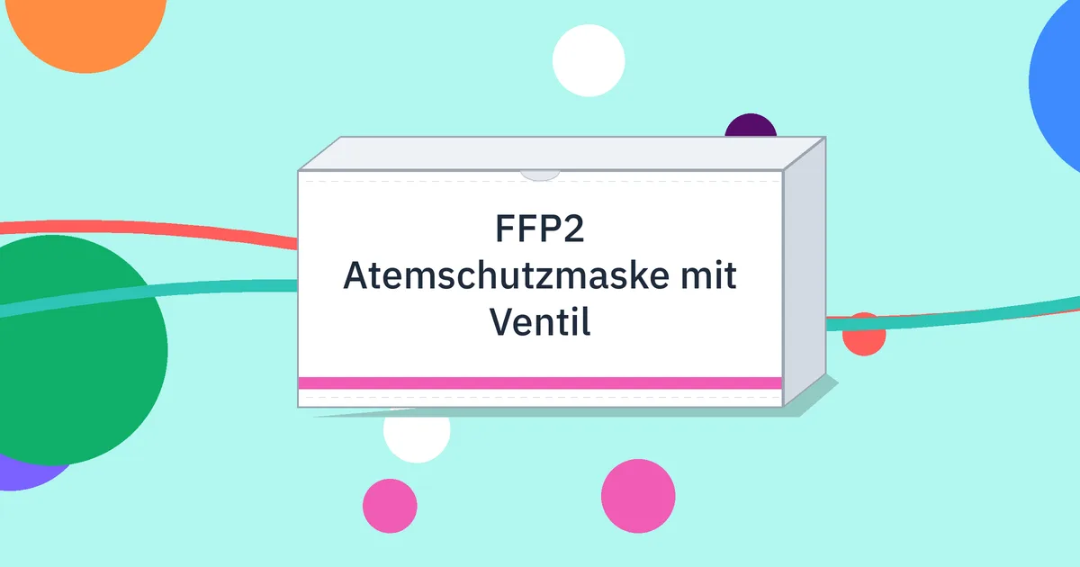 Symbolbild: Packung mit der Aufschrift FFP2 Atemschutzmaske mit Ventil (PZN 06144131) – Verfügbarkeit und Bezug in Apotheken in Frankfurt am Main