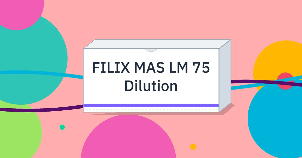 Symbolbild: Packung mit der Aufschrift FILIX MAS LM 75 Dilution (PZN 13489072) – Verfügbarkeit und Bezug in Apotheken in Frankfurt am Main