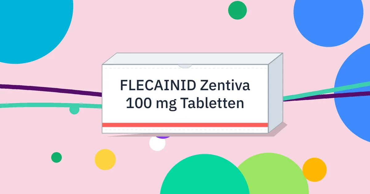 Symbolbild: Packung mit der Aufschrift FLECAINID Zentiva 100 mg Tabletten (PZN 19179875) – Verfügbarkeit und Bezug in Apotheken in Frankfurt am Main