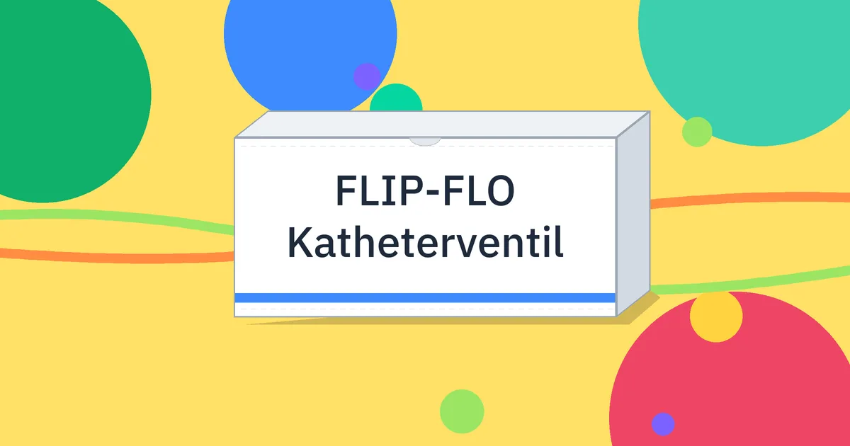 Symbolbild: Packung mit der Aufschrift FLIP-FLO Katheterventil (PZN 07012638) – Verfügbarkeit und Bezug in Apotheken in Frankfurt am Main