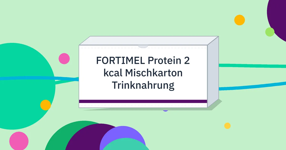 Symbolbild: Packung mit der Aufschrift FORTIMEL Protein 2 kcal Mischkarton Trinknahrung (PZN 19095730) – Verfügbarkeit und Bezug in Apotheken in Frankfurt am Main