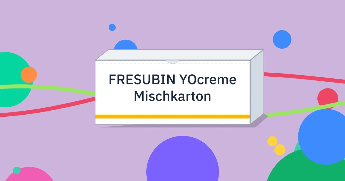 Symbolbild: Packung mit der Aufschrift FRESUBIN YOcreme Mischkarton (PZN 19963758) – Verfügbarkeit und Bezug in Apotheken in Frankfurt am Main