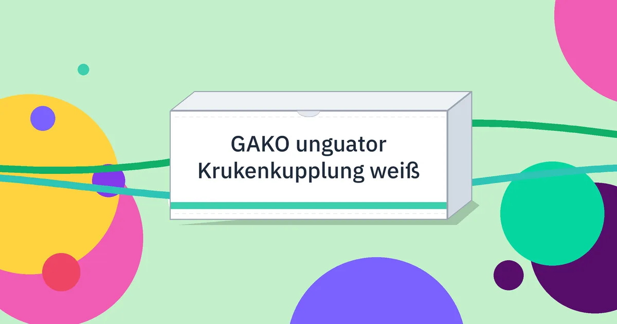Symbolbild: Packung mit der Aufschrift GAKO unguator Krukenkupplung weiß (PZN 11603598) – Verfügbarkeit und Bezug in Apotheken in Frankfurt am Main