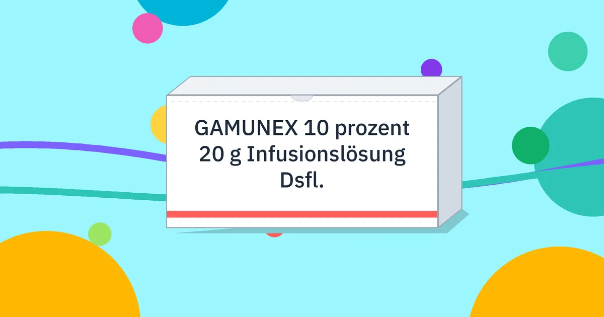 Symbolbild: Packung mit der Aufschrift GAMUNEX 10 prozent 20 g Infusionslösung Dsfl. (PZN 00440466) – Verfügbarkeit und Bezug in Apotheken in Frankfurt am Main