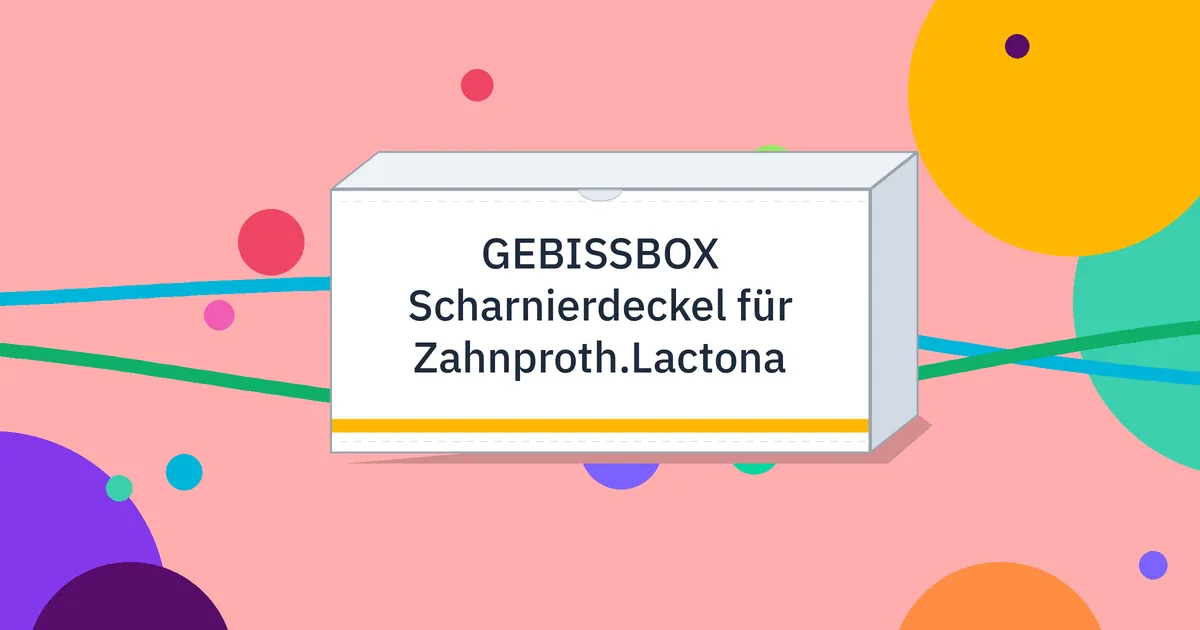 Symbolbild: Packung mit der Aufschrift GEBISSBOX Scharnierdeckel für Zahnproth.Lactona (PZN 09508852) – Verfügbarkeit und Bezug in Apotheken in Frankfurt am Main
